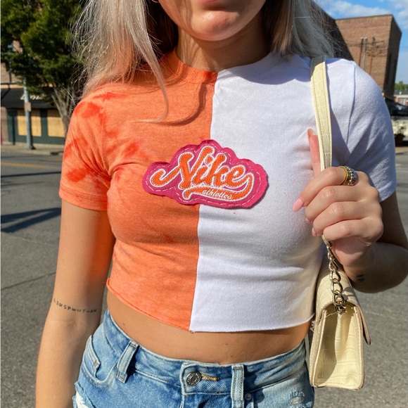 Tops | Reworked Nike Crop | Poshmark